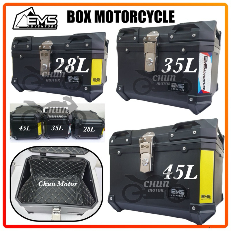 EMS Adventure Top Box 28L 35L 45L / Box Besar Motorcycle EMS BOX ABS ...