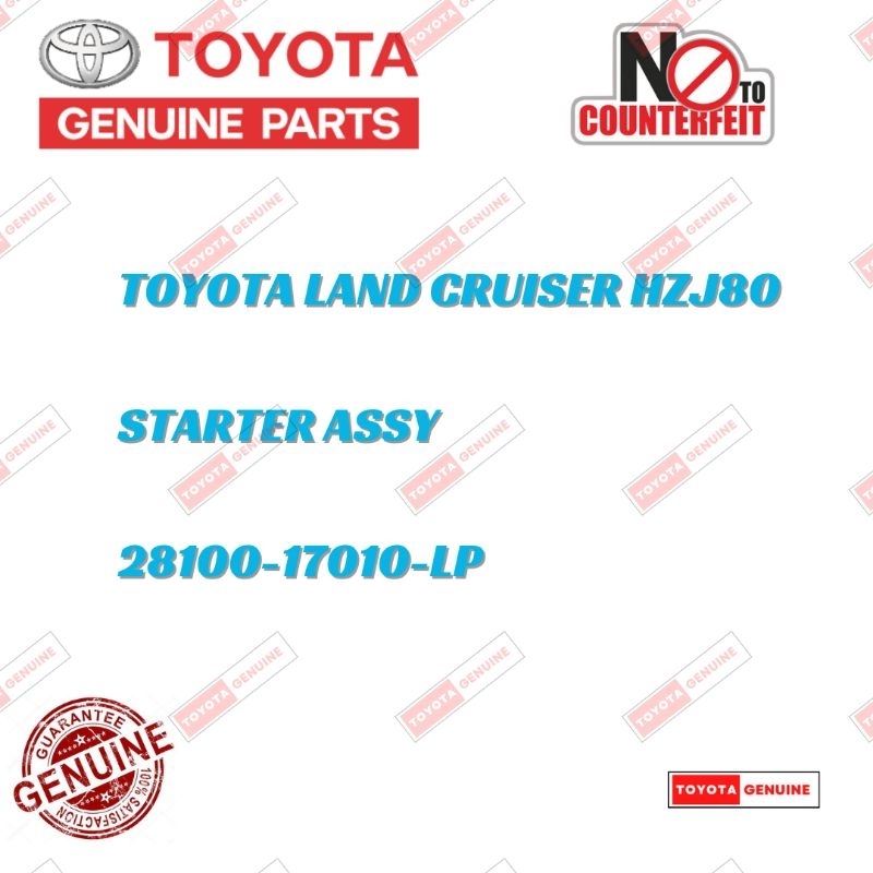 Toyota Land Cruiser HZJ80 1HZ 12V Starter Assy 28100-17010-LP | Shopee ...