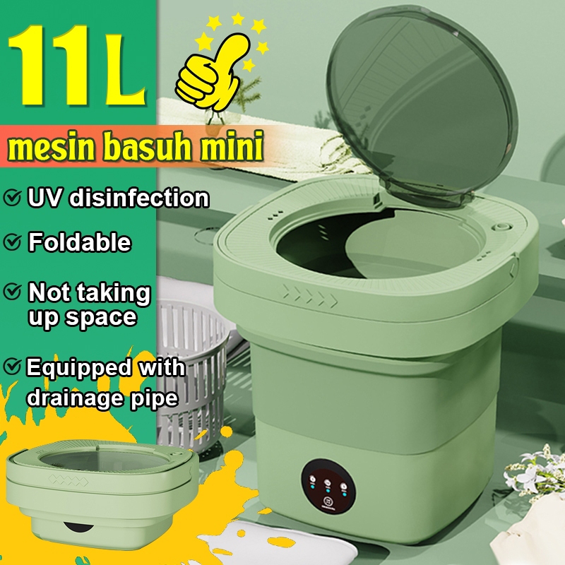 11L Mini Washing Machine Folding Portable With Drain Mesin Basuh ...