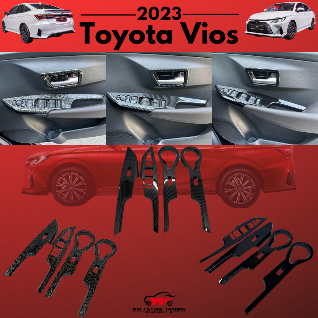 Toyota Vios Gen4 AC100 2023+ Carbon Trim/Glossy Black Power Windows ...