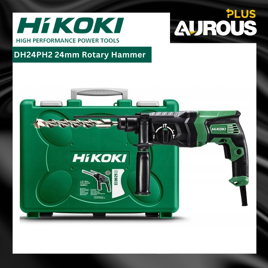 HIKOKI 3 IN 1 ROTARY HAMMER DH24PH2 24MM C/W DRILL BIT SET ( INCLUDED ACCESORIES 5 DRILL BIT ...