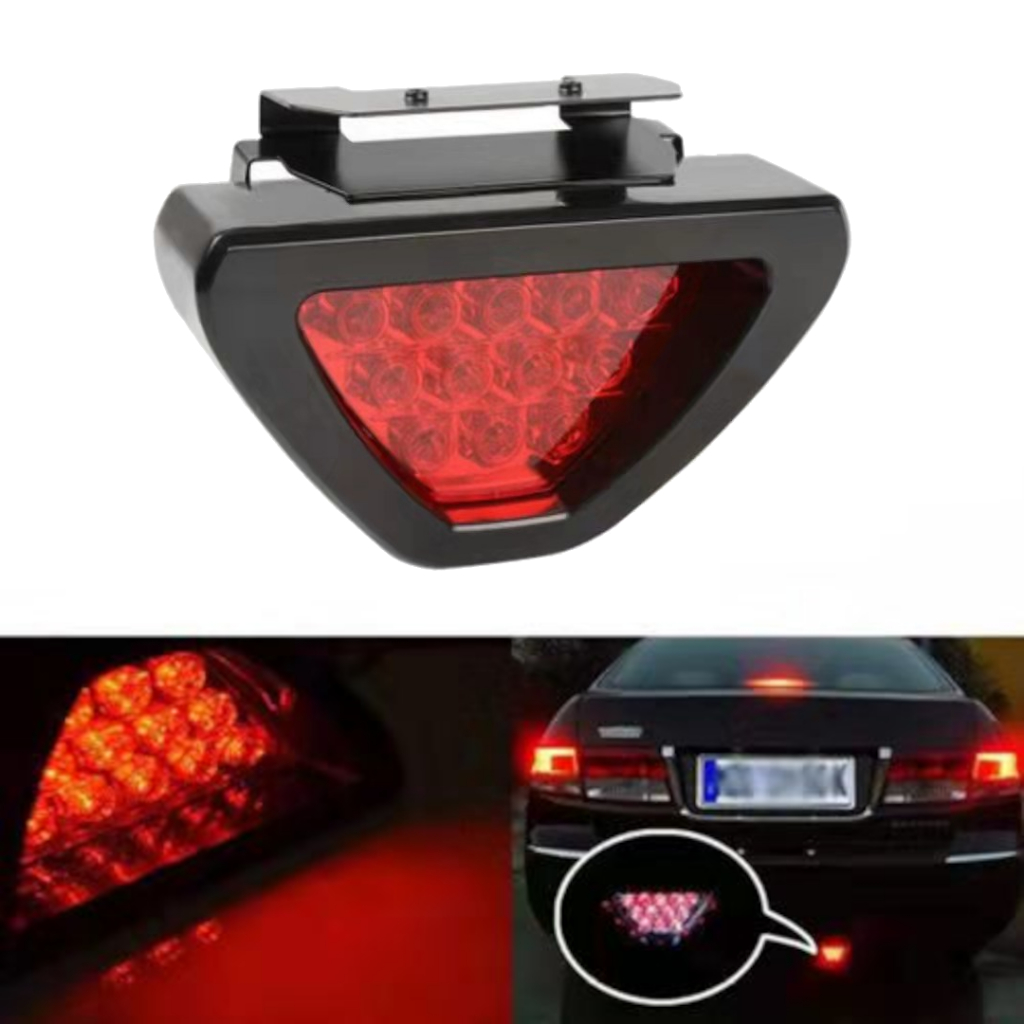 Universal F1 Flashing Third Brake Light 12 Led Triangle 3rd Brake Lamp ...
