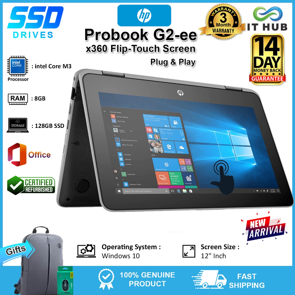 HP Probook 11 G2 ee-Corei5-touch Screen X360Flip-Window 10 Laptop ...
