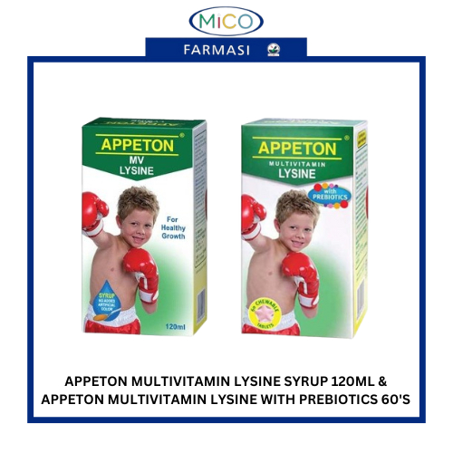 APPETON MULTIVITAMIN LYSINE SYRUP 120ML & MULTIVITAMIN LYSINE WITH ...