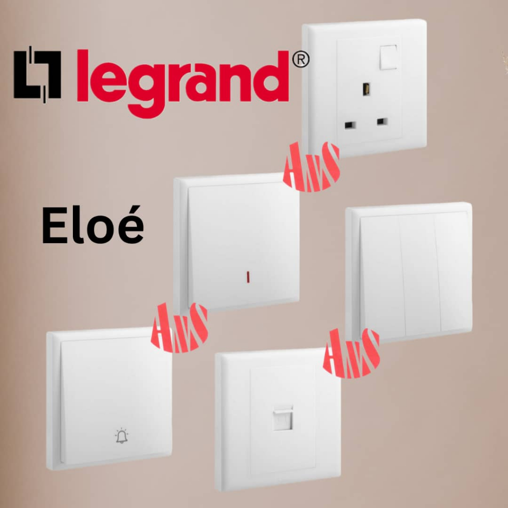 White - LEGRAND ELOE 13A SWITCH SOCKET OUTLET & ALL SWITCHES, 1 / 2 / 3 / 4 GANG, 20A NEON, BELL ...