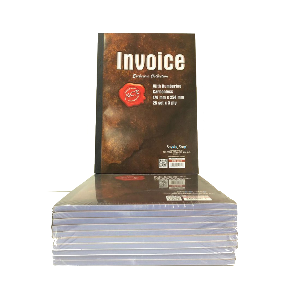 Invoice with Numbering Carbonless 178mm x 254mm 3 Ply SBS-0032 Book ...