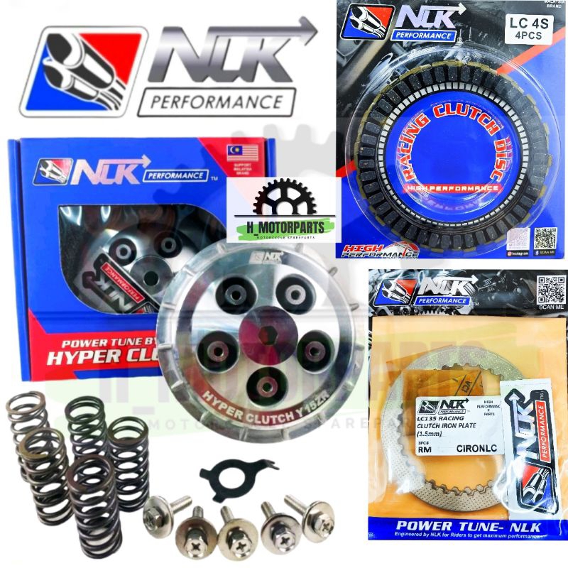 NLK PERFORMANCE RACING HYPER CLUTCH LC135 Y15ZR RS150 RSX SRL115 FI LC5S CNC FULL SET CLUTCH ...