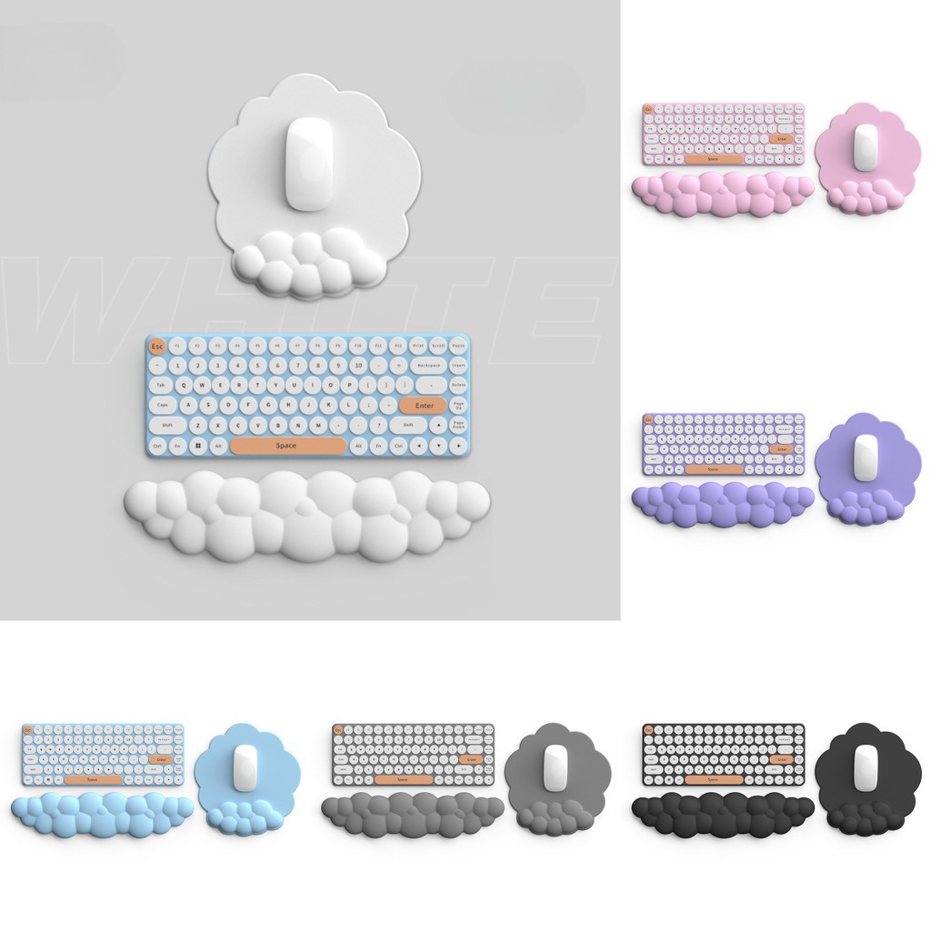2PCS Keyboard Cloud Wrist Rest , High Density Memory Foam Keyboard Palm ...