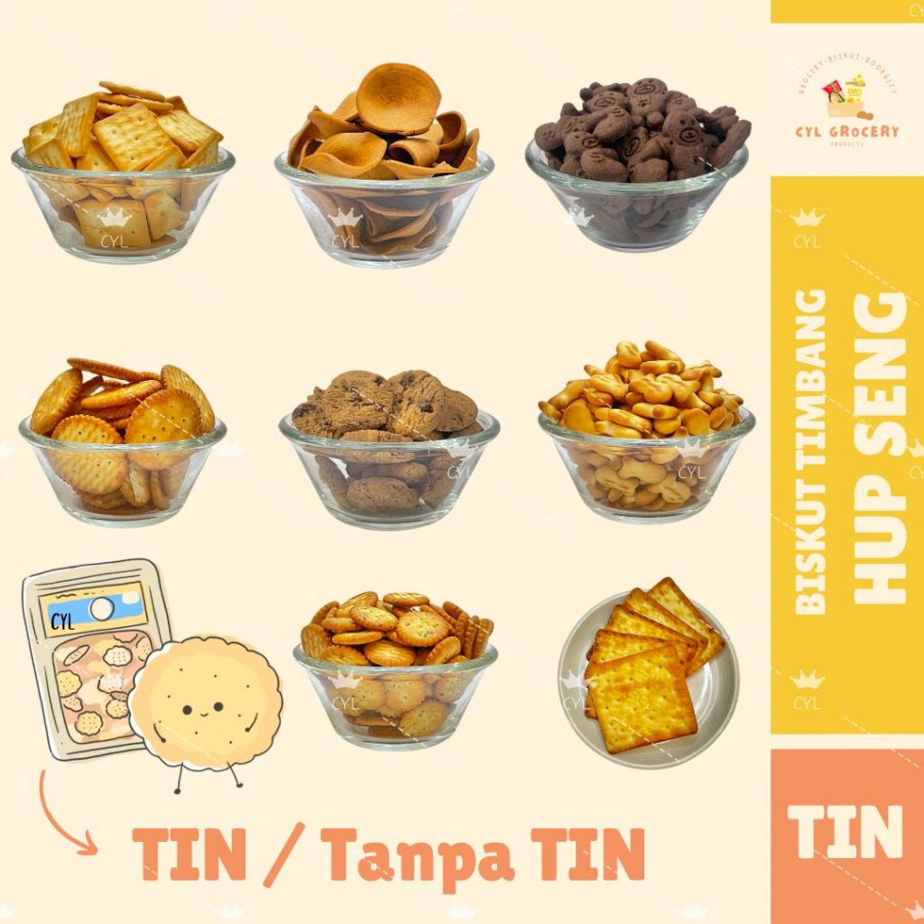 [ TIN ] PELBAGAI BISKUT TIMBANG | HUP SENG | MINI CHOCO CHIPS | FLYING ...