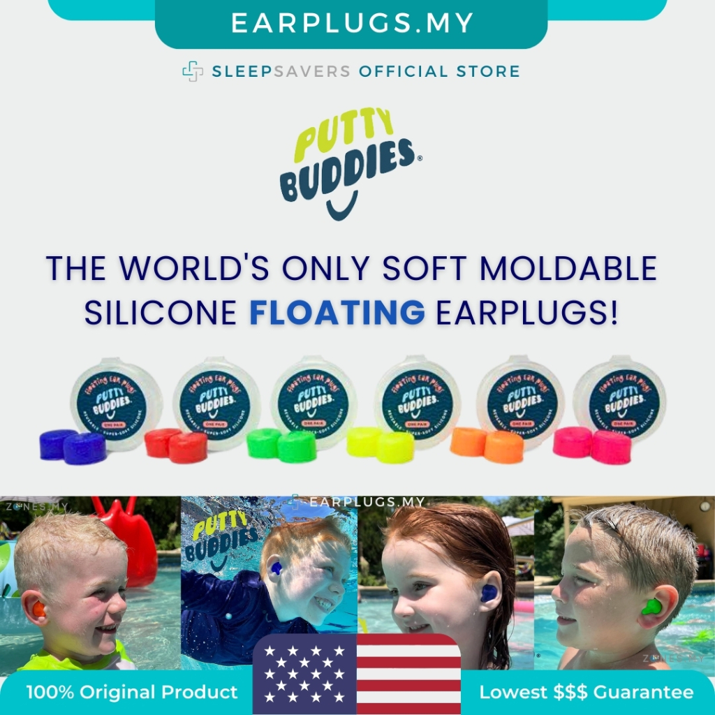 🇺🇸 USA Putty Buddies Floating Silicone Ear Plugs | Earplugs for ...