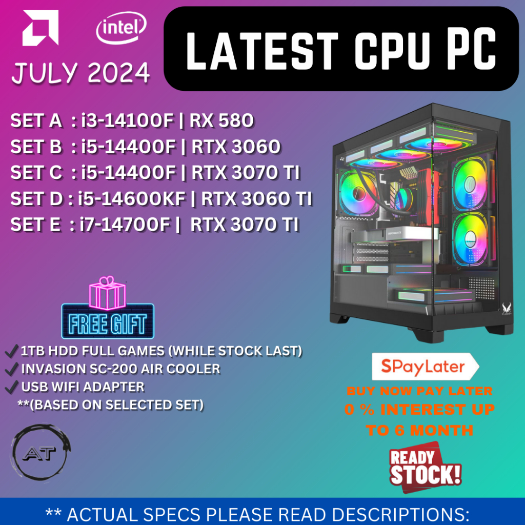 Budget Gaming PC Intel Latest Gen CPU 2024 (Free Gift Included ...