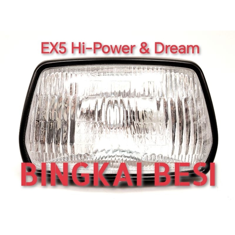Head Lamp Assy Honda EX5 Dream Hi-Power Socket Bulb Bingkai Frame Cover ...