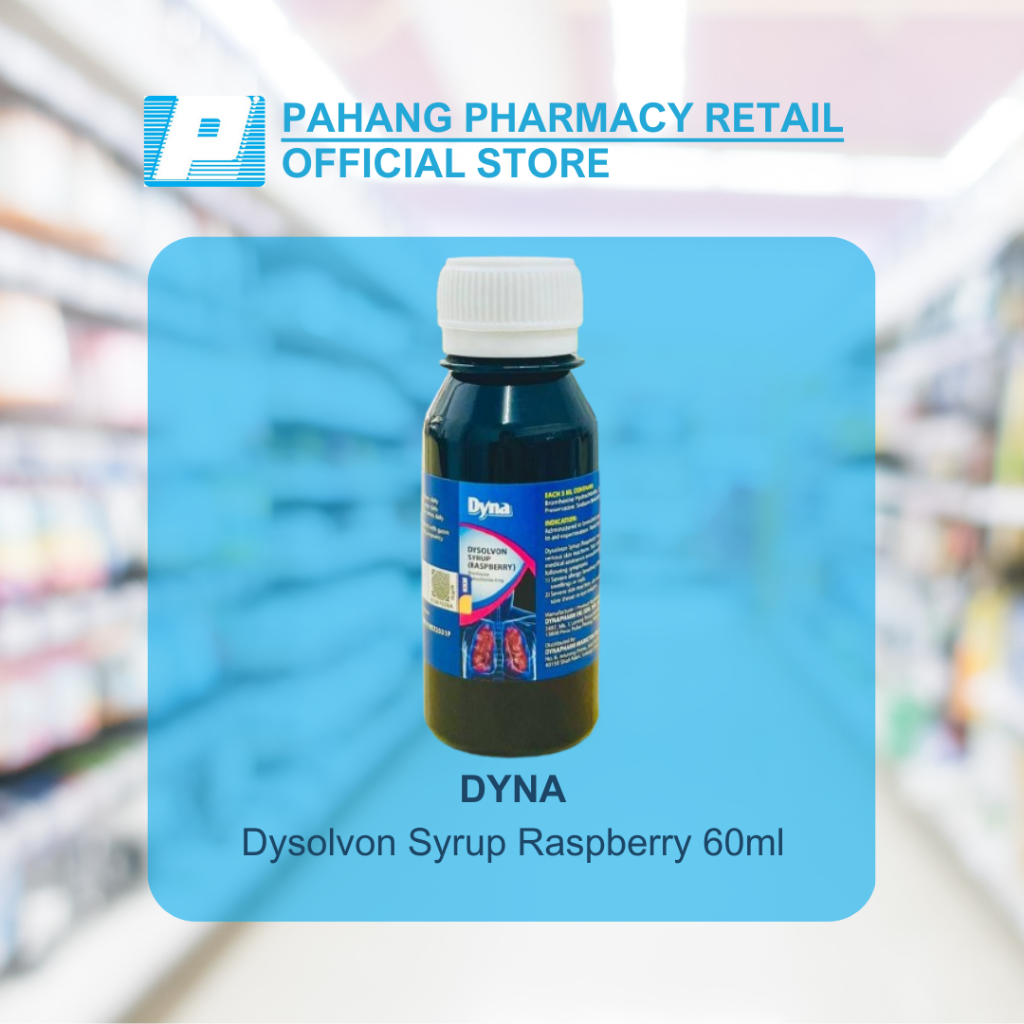 DYNA Dysolvon Syrup Raspberry 60ml -Loosening mucus (phlegm) | Shopee ...