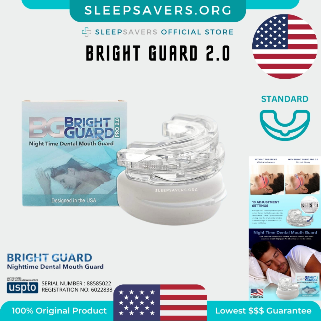 🇺🇸 USA Bright Guard Adjustable Snore Mouth Guard - Night Time Snoring ...