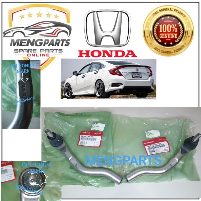 ORIGINAL HONDA CIVIC FC TEA & TBA TIE ROD END * PRICE FOR SET * 53540 ...