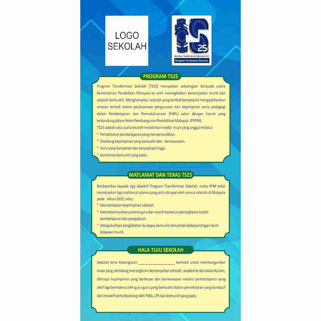 PROGRAM TRANSFORMASI SEKOLAH 2025 (TS25) BUNTING | Shopee Malaysia