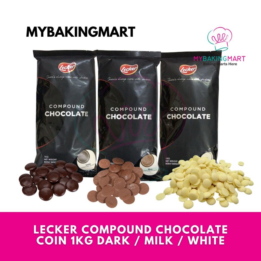 Lecker Chocolate Compound Coins 1kg - Dark / Milk / White - Coklat ...