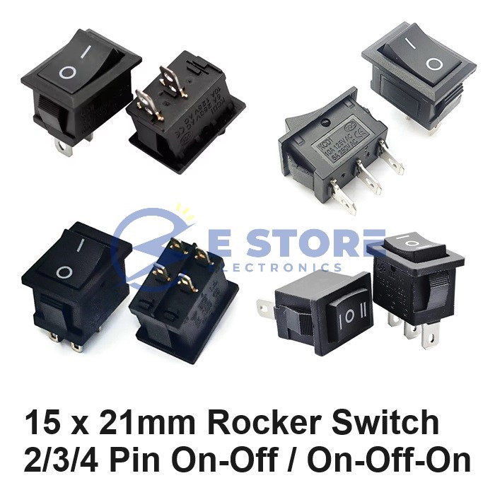 15mm x 21mm 2 Pin Switch 6A 250V AC Power Rocker Switch - KCD1-101-2P ...