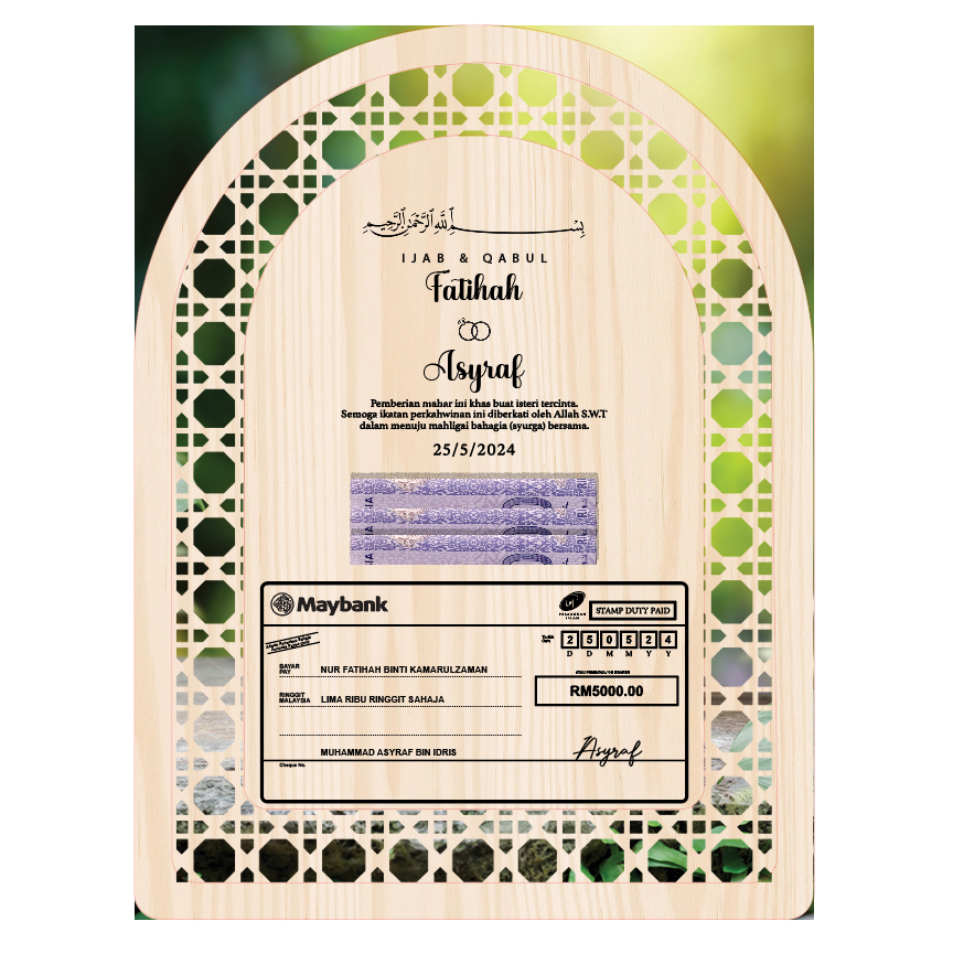FRAME MAS KAHWIN IJAB QABUL/PLAT HANTARAN. (PROMO FREE GIFT GOLD BAR ...