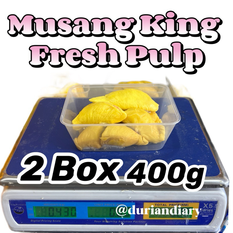 (Pre order) Raub Musang King durian fresh pulp 2box 400g+劳勿高山老树黑金猫山王榴莲 ...