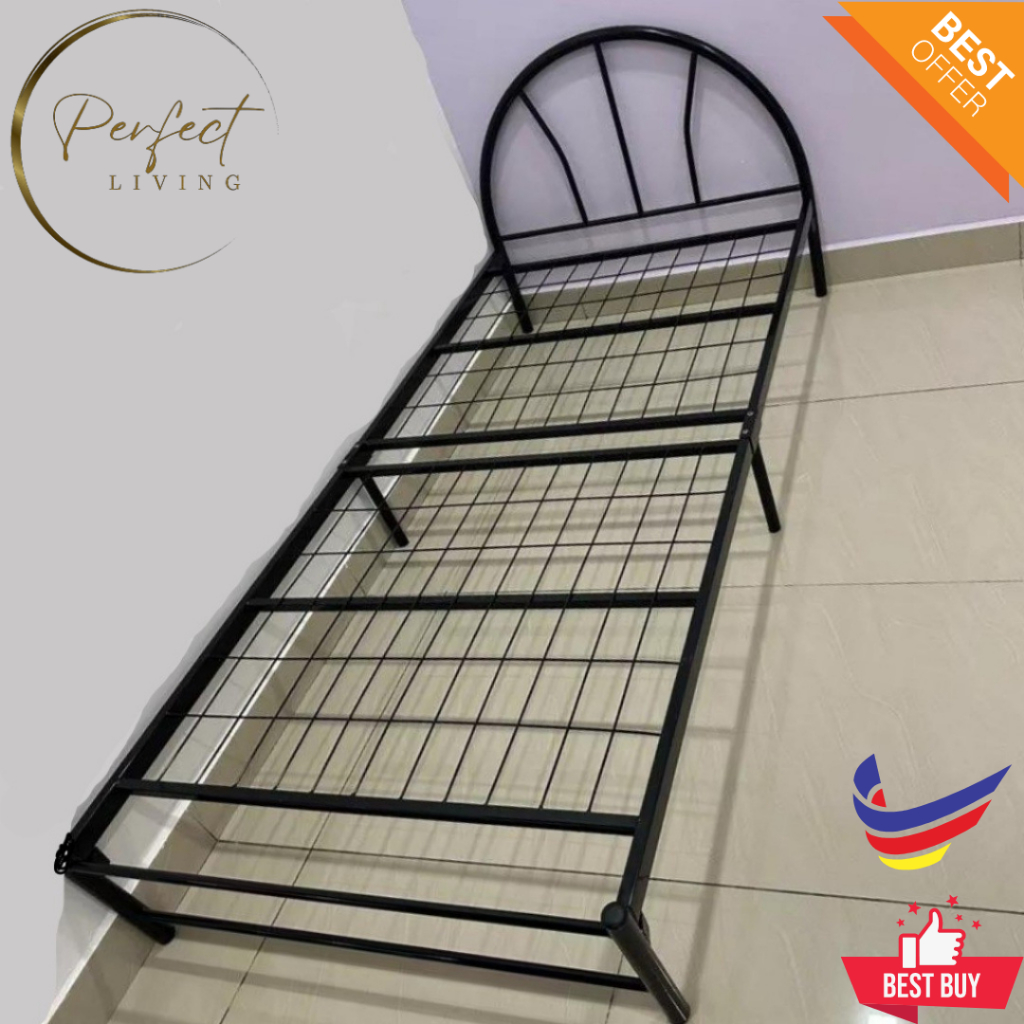 Katil Besi Single Bed Frame Single Metal Bed Base Katil Single Besi ...