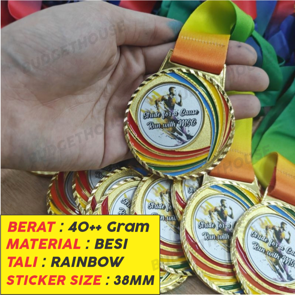 (KL/Perak) Free Design METAL Medal Both Side Sticker Medal Besi With ...