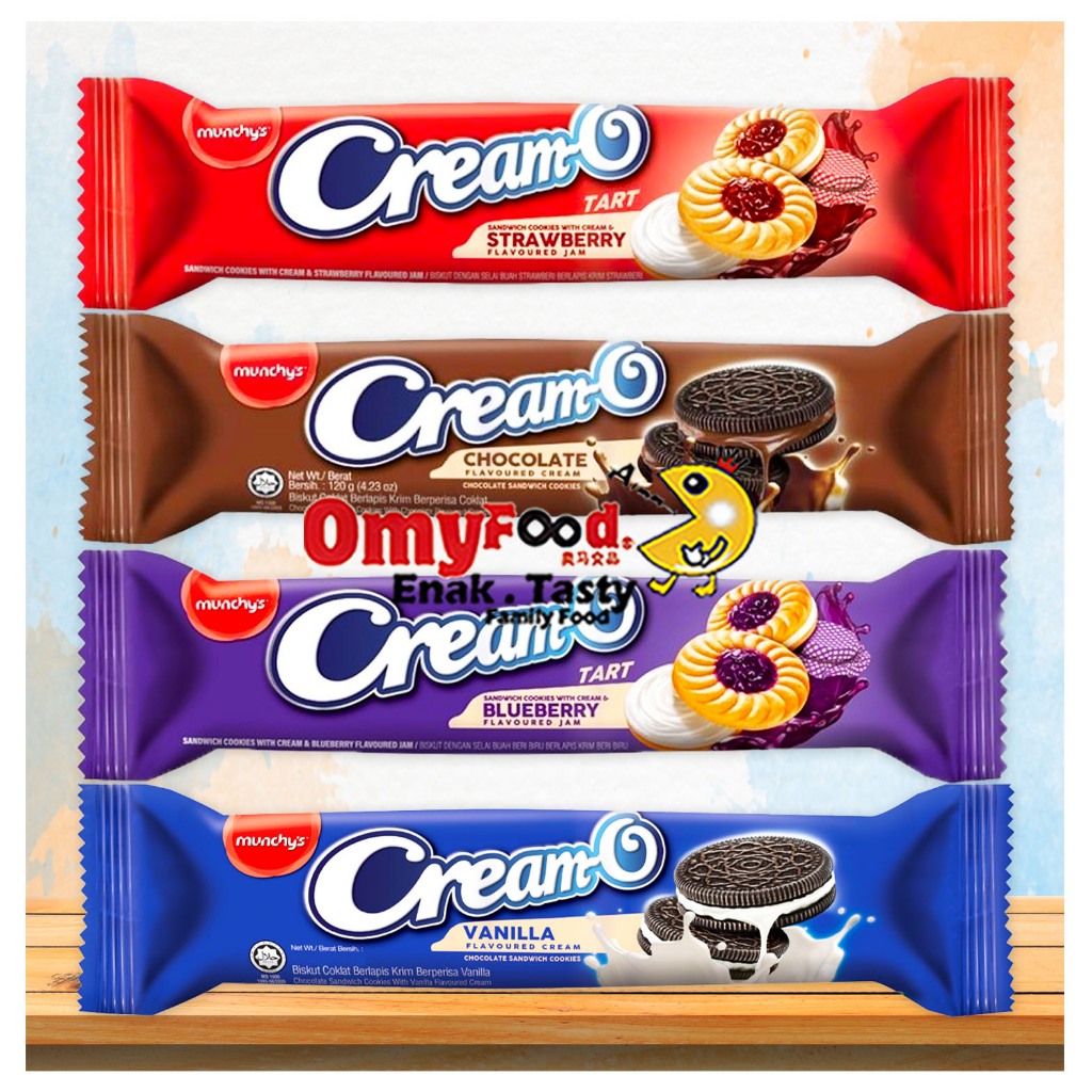 120g Munchy's Cream-O Chocolate Sandwich Cookies / Tart [Vanilla ...