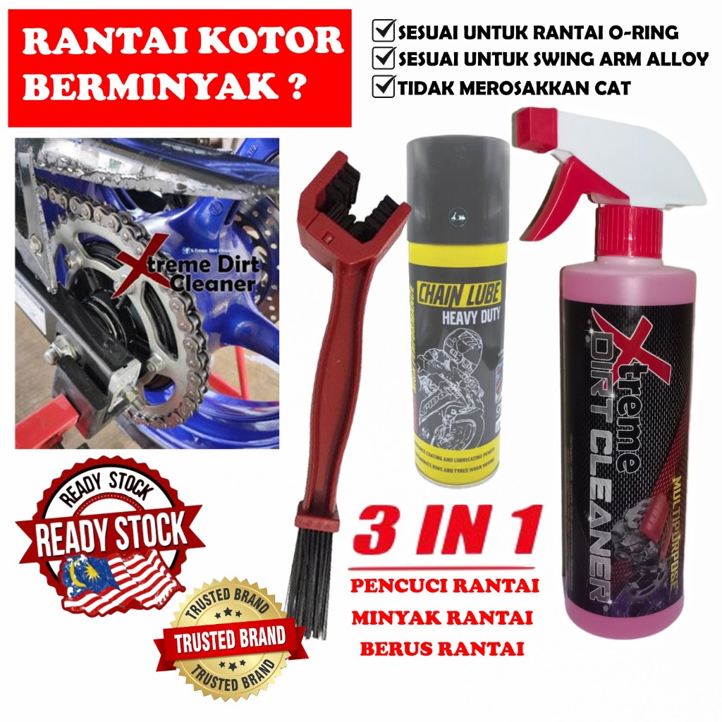 [3 IN 1] Set Pencuci Rantai Motosikal / Motorcycle Chain Cleaner ...