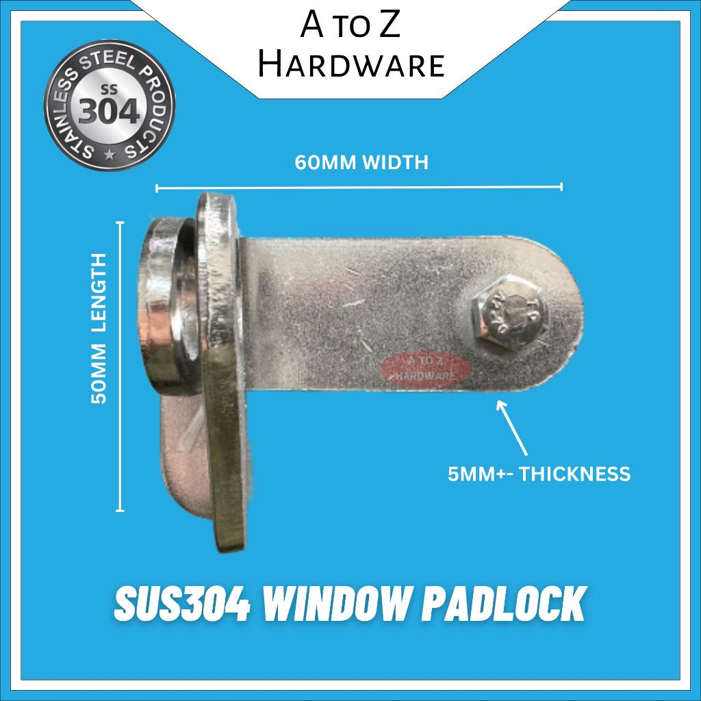 SUS 304 Stainless Steel WELDING Window Pad Lock [BIG / SMALL] [AtoZ ...