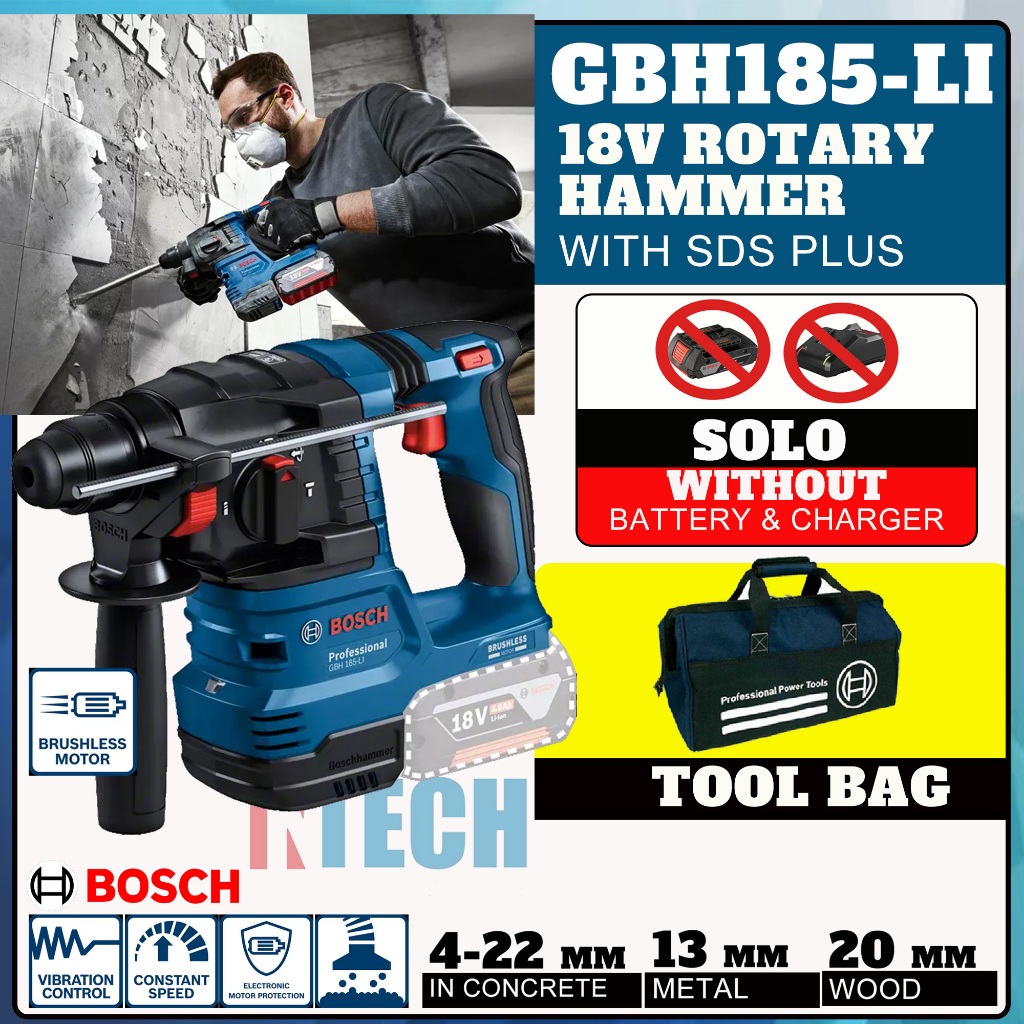 BOSCH GBH185-LI / GBH180-LI 18V CORDLESS ROTARY HAMMER BRUSHLESS MOTOR ...