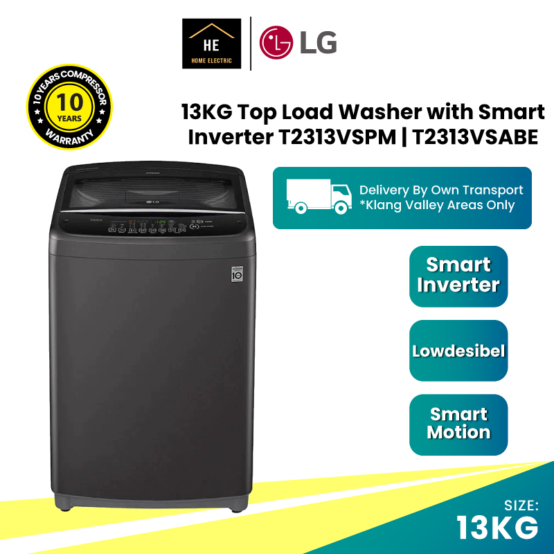 LG 13KG Top Load Washing Machine with Smart Inverter T2313VSABE T2313VSPM Washer Mesin Basuh ...