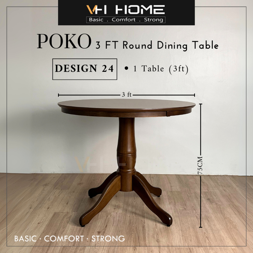 POKO Round Dining Table With Stools Special Modern Design Meja Makan ...