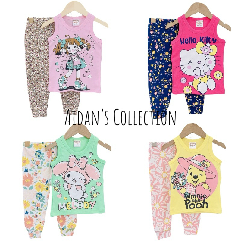 Singlet Set with Long Pants Girl Jumping Beans / Set Singlet dengan ...