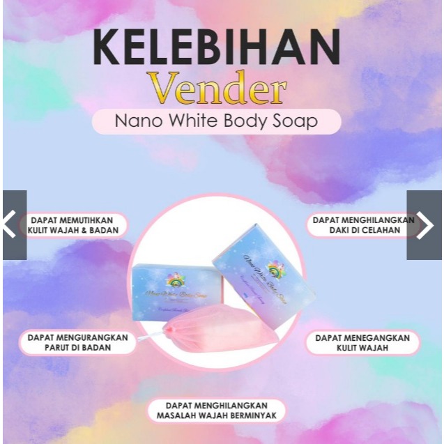 VENDER SOAP WHITENING BODY SOAP 100G NANO WHITE | Shopee Malaysia