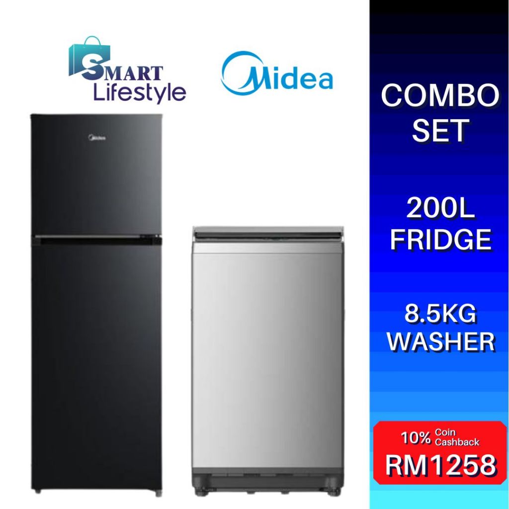 KHIND/MIDEA REFRIDGERATOR & WASHING M/C COMBO FULLY AUTO RF205+WM80A ...