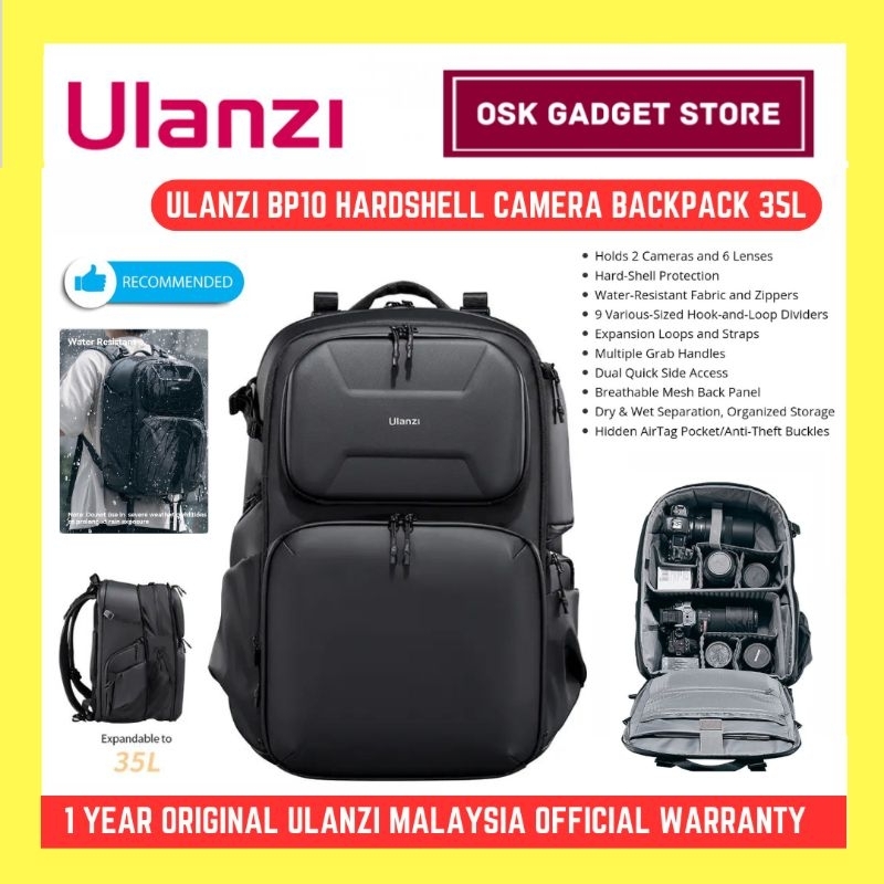 Ulanzi BP10 Hard Shell Camera Backpack 35 Liters Max | Holds 2 Camera And 6 Lenses | Original ...