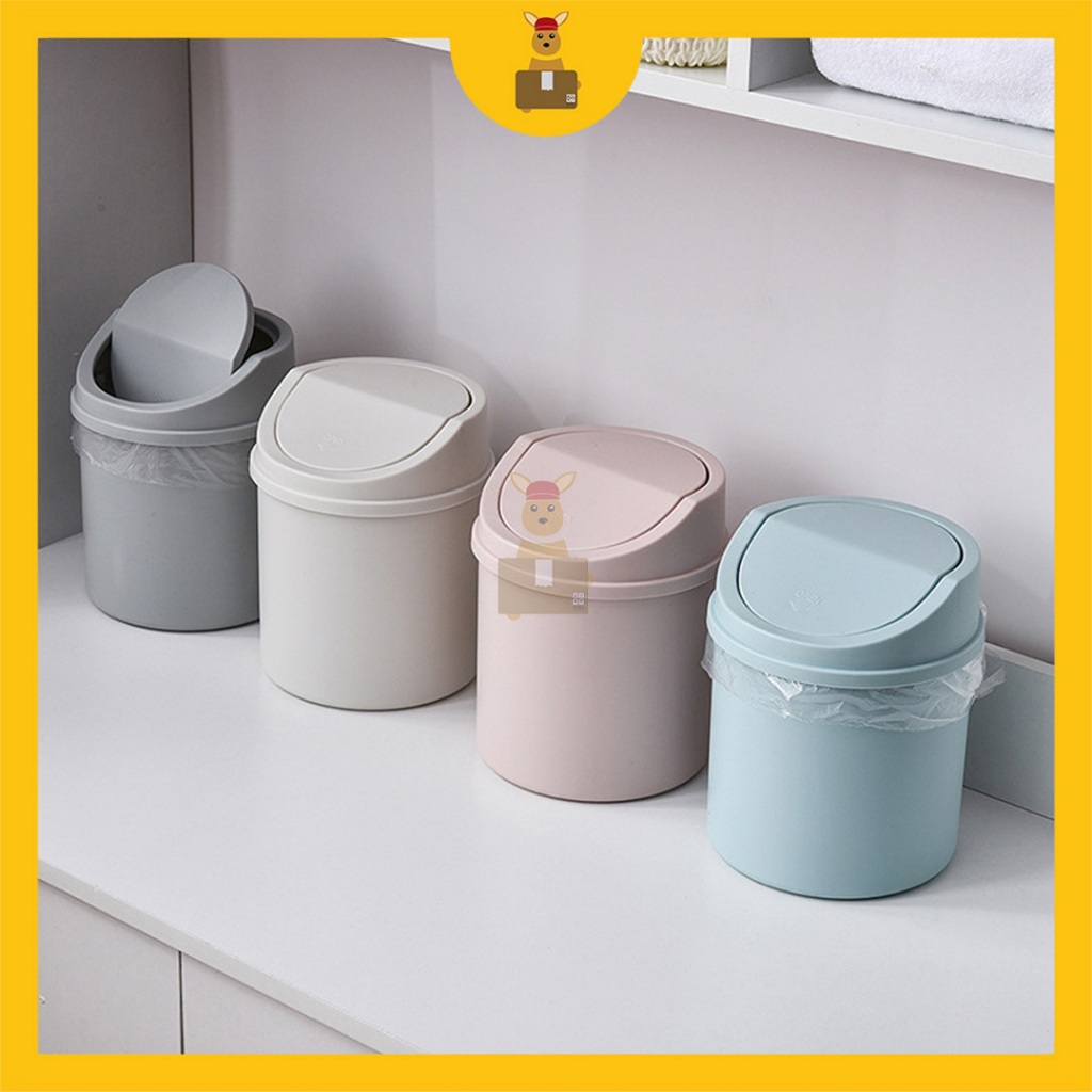 Mini Desktop Dustbin Mini Muji Pale Color Cute Trash Can Mini Trash Bin ...