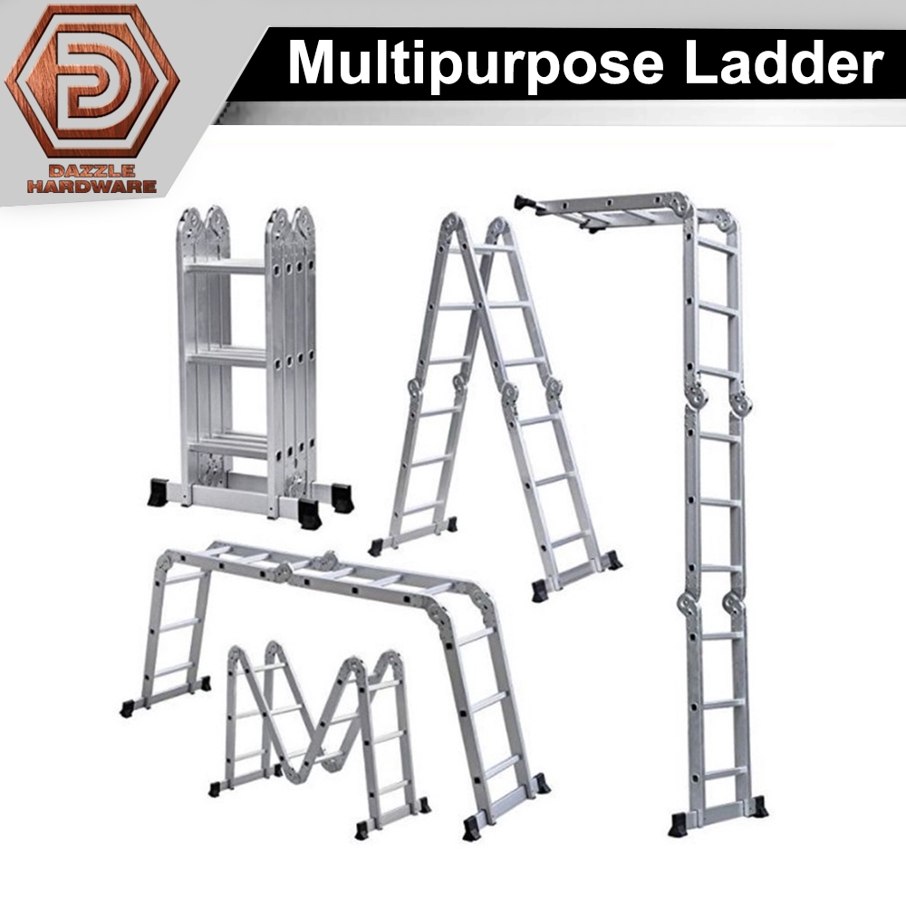 3.7M 4.7M 5.7M Foldable aluminium ladder multipurpose ladder tangga ...
