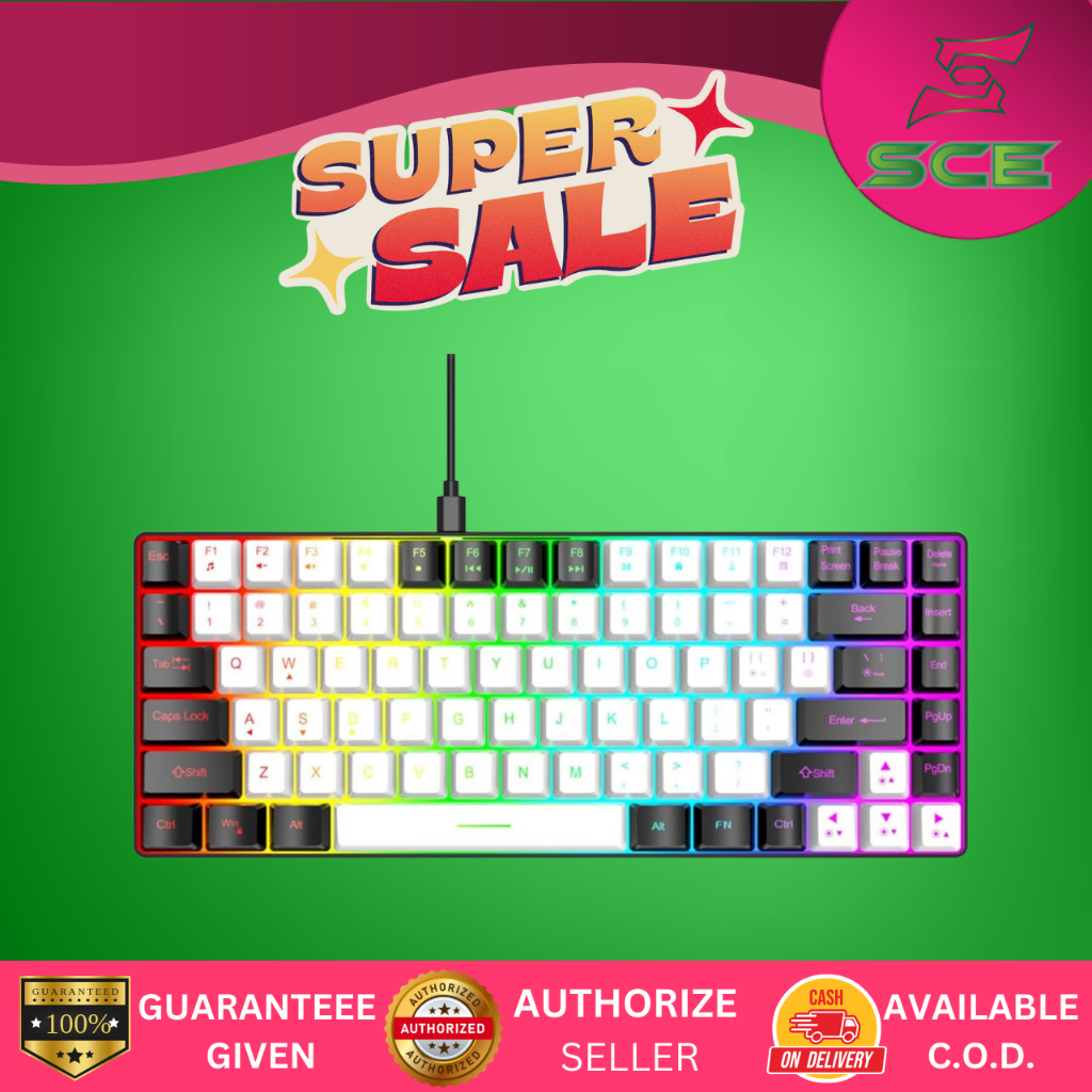 Mechanical Gaming Keyboard 63 Keys Small / Rainbow Backlit 60% Gaming ...