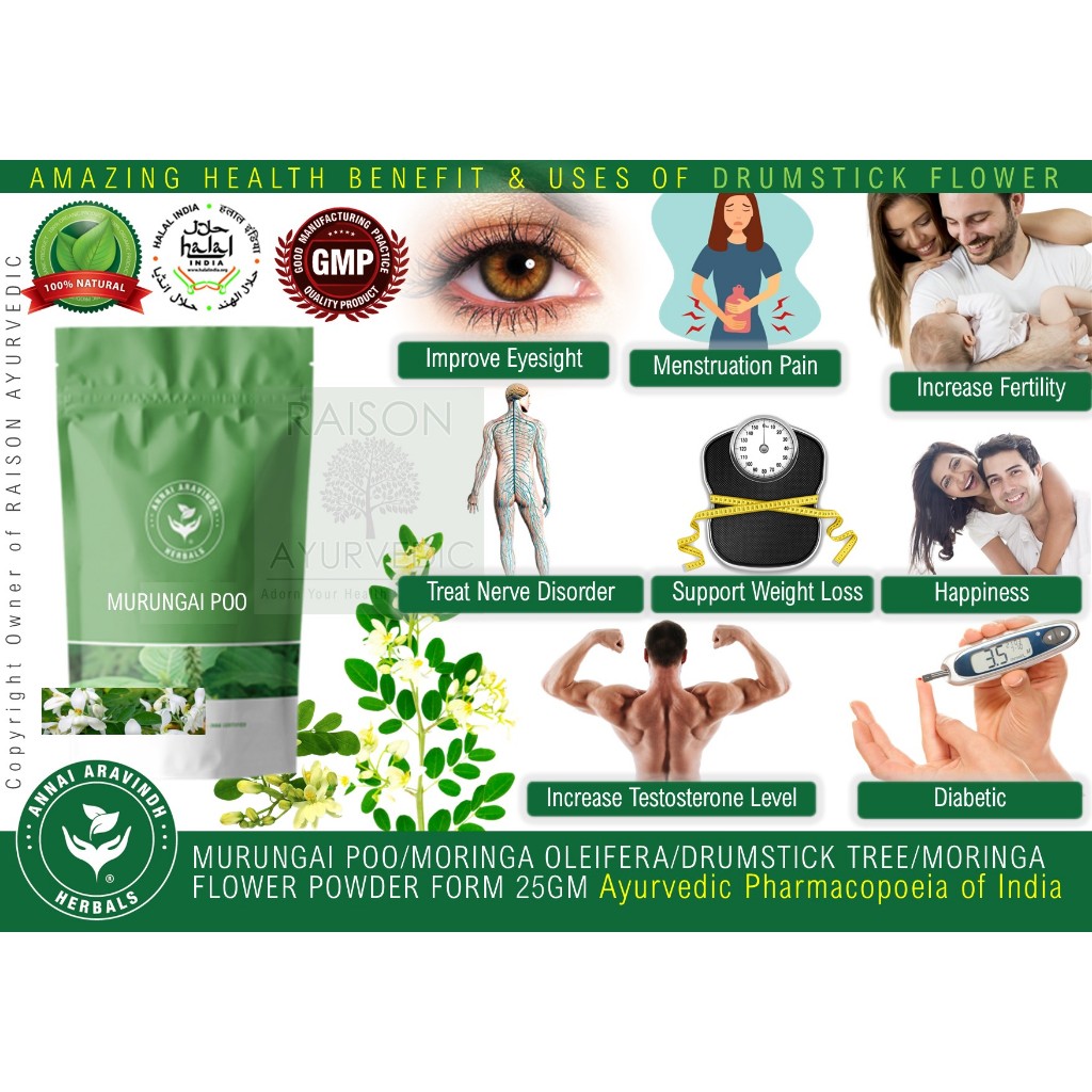 MURUNGAI POO/MORINGA OLEIFERA/DRUMSTICK TREE/MORINGA FLOWER POWDER FORM ...