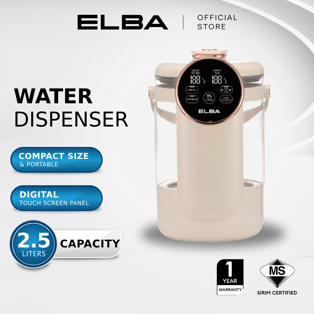 (NEW) Elba Portable Water Dispenser (1350W/2.5L) EWD-Q2533D(BG ...
