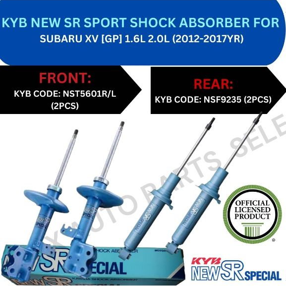 KYB GENUINE NEW SR SPORT ABSORBER (FRONT, REAR) FOR SUBARU XV [GP] 1.6L ...