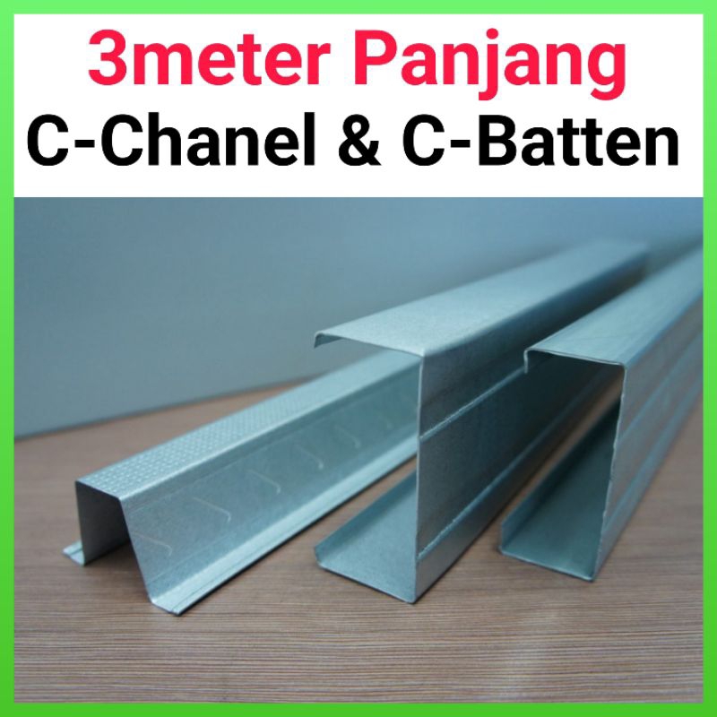 3meter Panjang C-chanel dan C-Batten | Shopee Malaysia