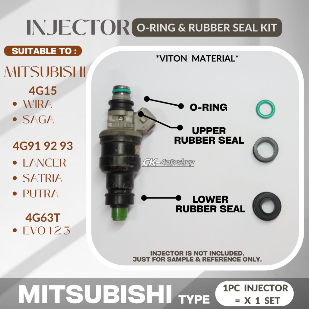 MITSUBISHI PROTON 4G15 4G91 4G92 4G93 4G63 Injector Oil Ring Rubber ...
