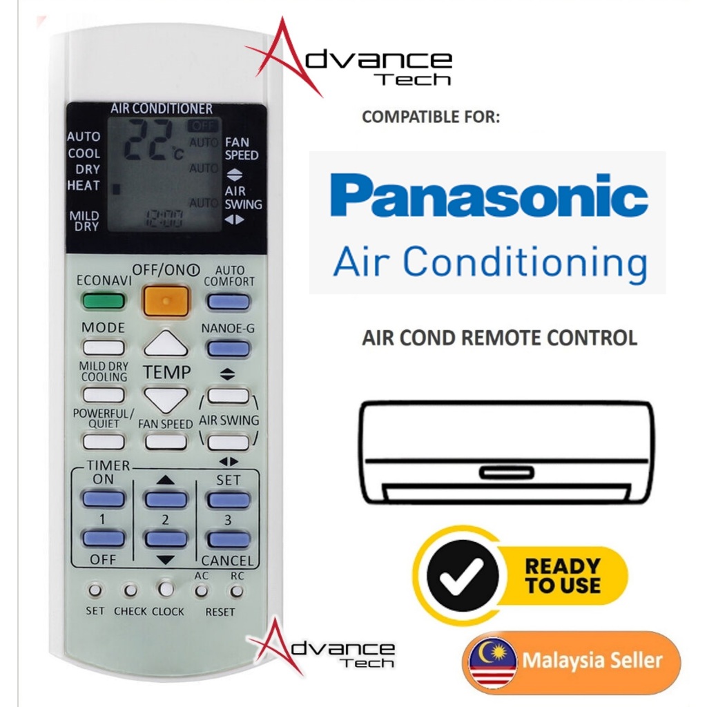 Panasonic Air Cond Aircon Aircond 13 In 1 Universal Remote Control ...