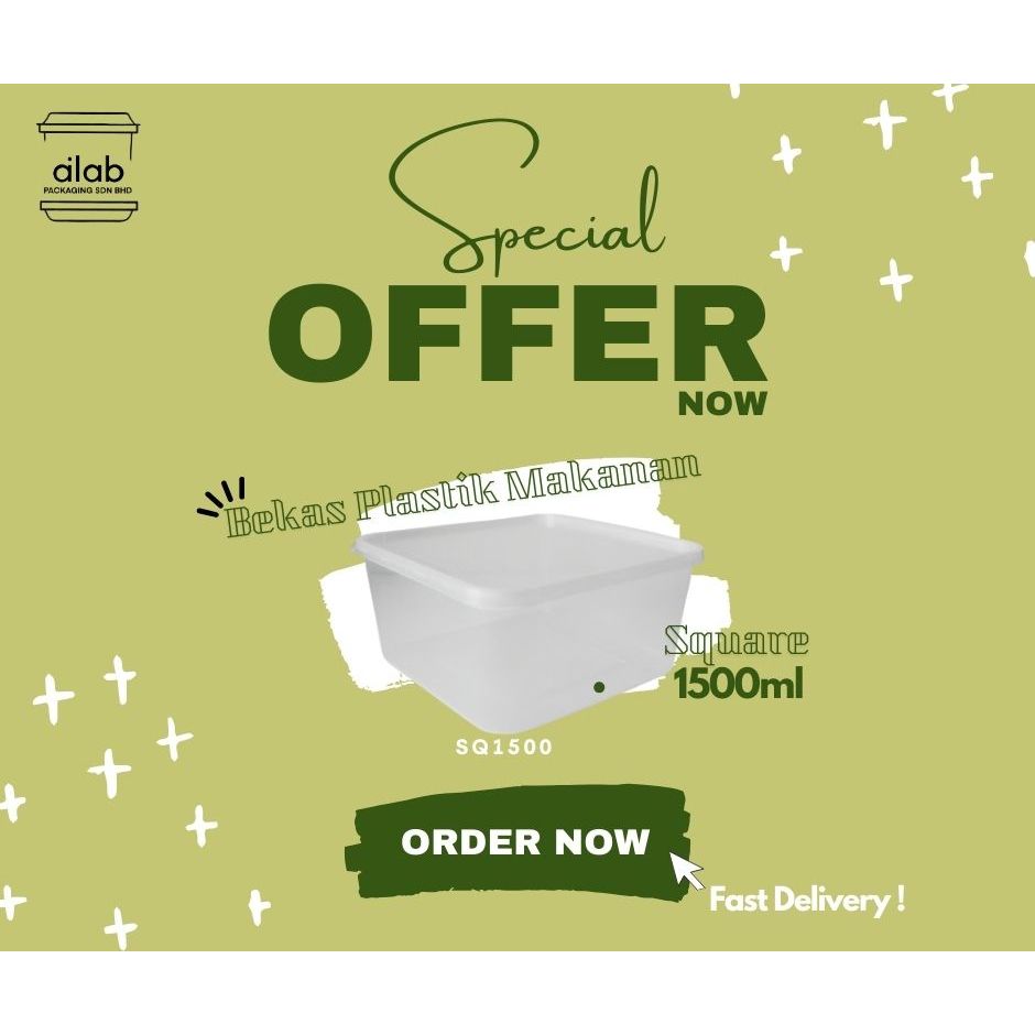 SQ1500 Food Container/Plastic Container/Bekas Plastik Makanan/PP ...