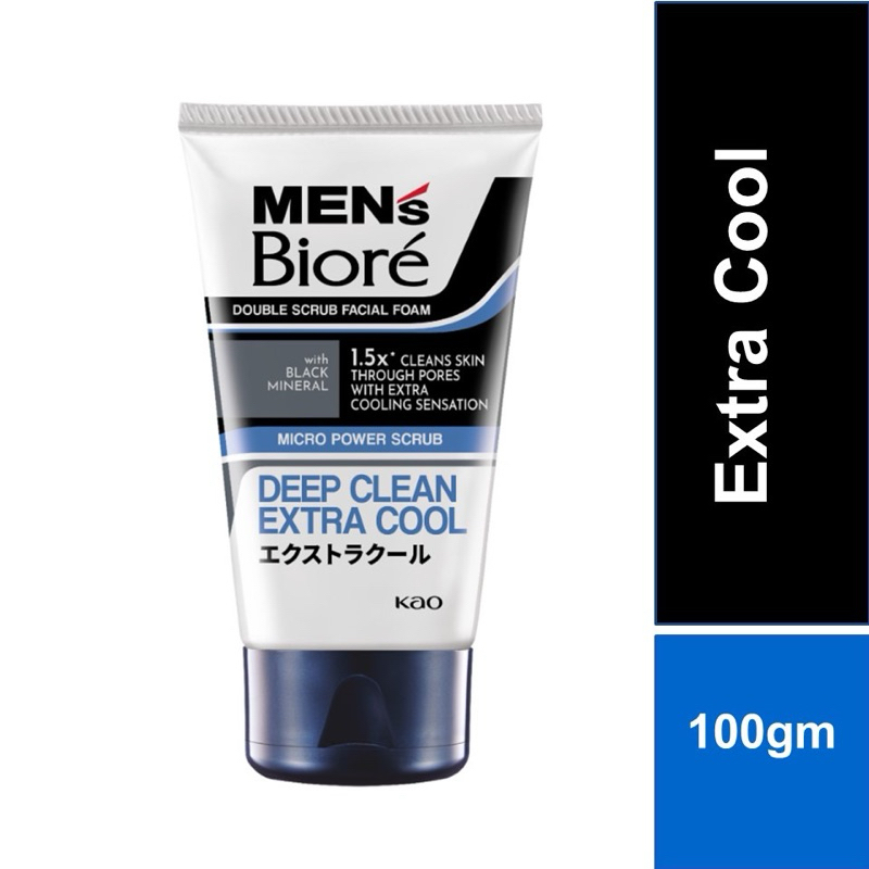 MEN'S BIORE Double Scrub Extra Cool (100g) | Shopee Malaysia