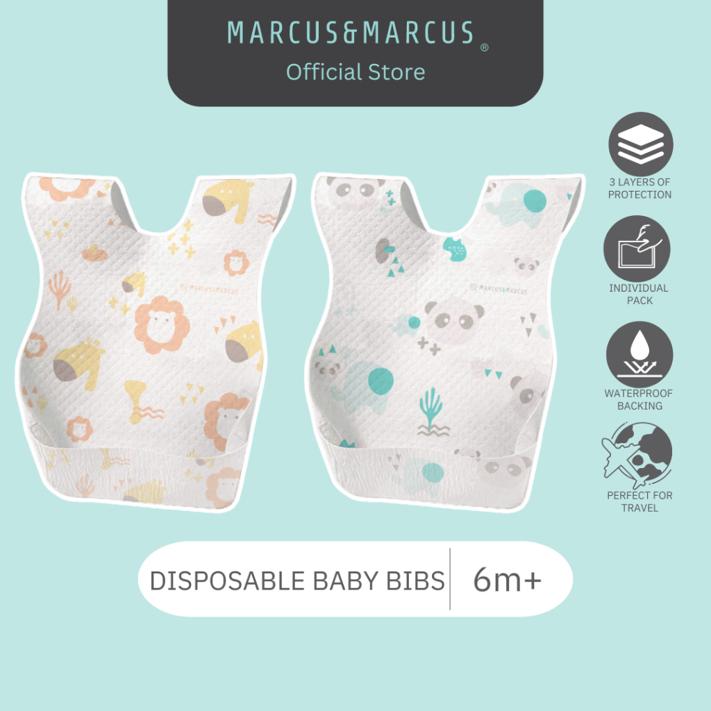 MARCUS & MARCUS DISPOSABLE BABY BIBS | Shopee Malaysia