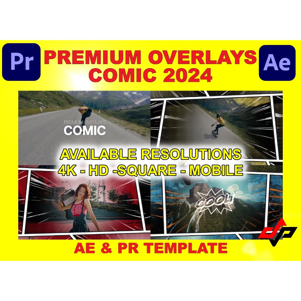 [PR AE Template] 2024 Premium Overlays Comic Template for Premiere Pro ...
