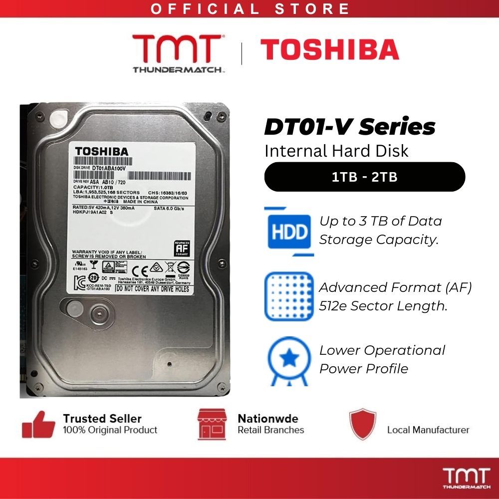 Toshiba DT01-V Series Internal Hard Drive (1TB/2TB) | Shopee Malaysia